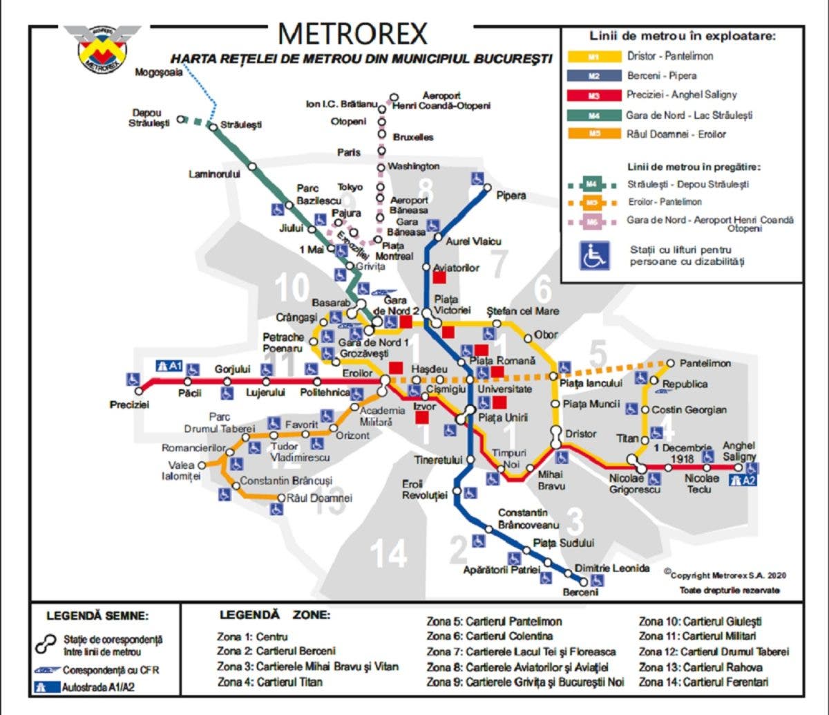 Harta Metrou București. Ultimele Informații Despre Stații, Tarife și ...