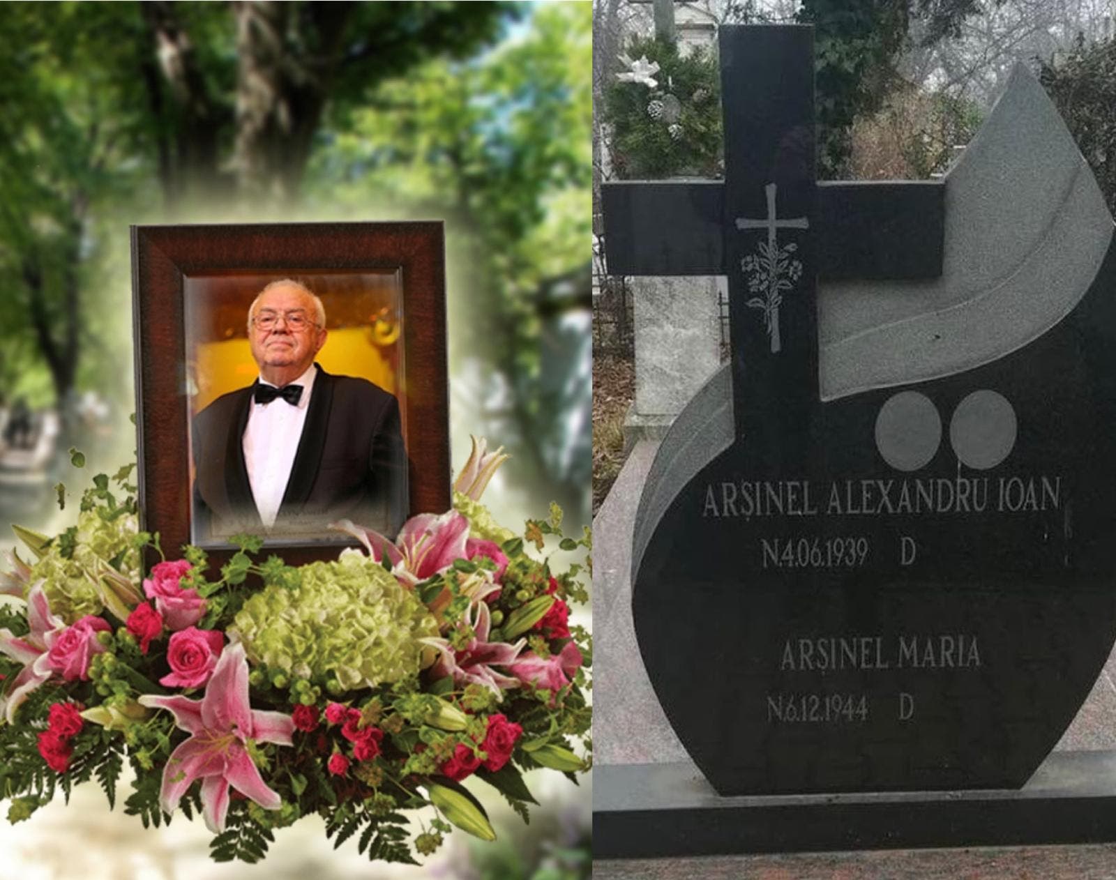 Primele imagini de la înmormântarea lui Alexandru Arșinel. Drum lin ...